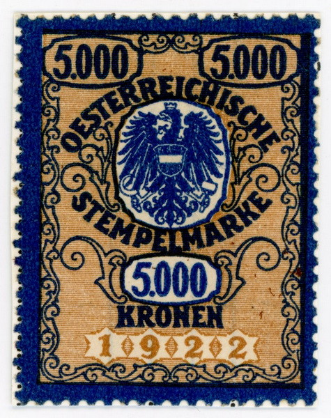 (I.B) Austria/Hungary Revenue : Stempelmarke 5000kr | eBay
