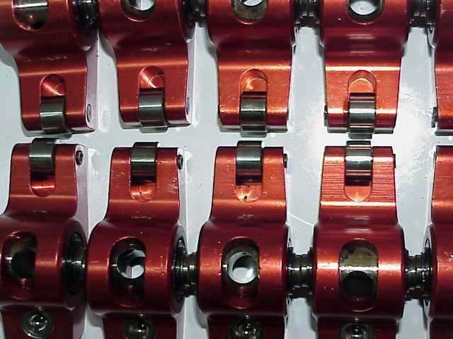 16 Harland Sharp Gold Aluminum Roller Rocker Arms with 7/16" Poly Locks ...