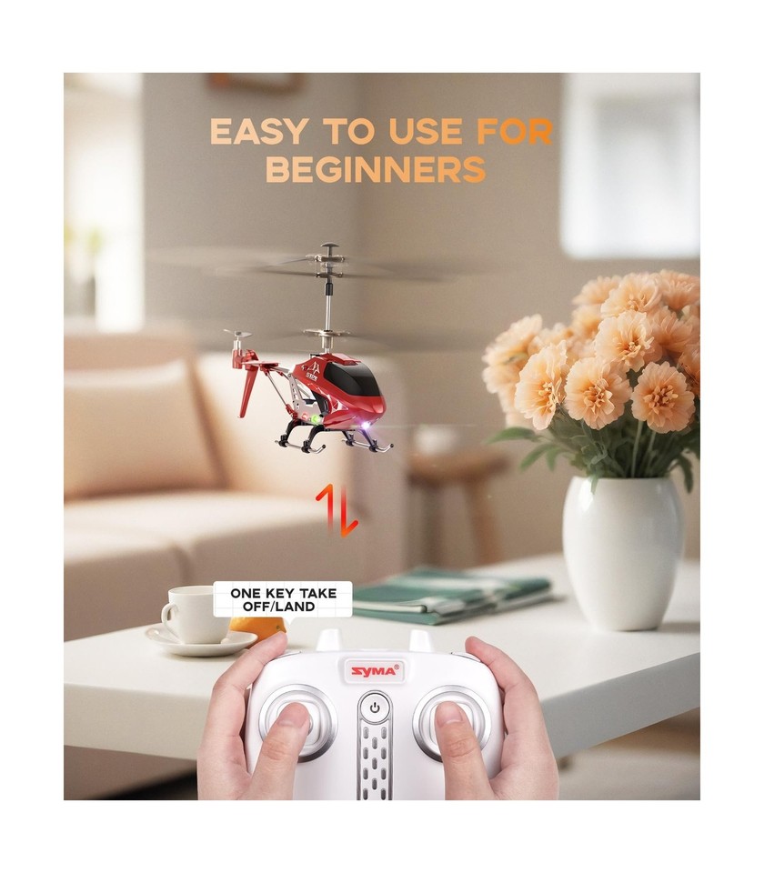 S107H-E RC Helicopter with Altitude Hold, 3.5 Channel, Gyro Stabilizer ...