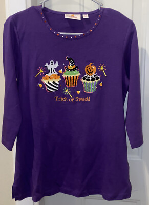 QUACKER Factory Purple With Halloween Decor Rhinestones Trick or Sweet ...