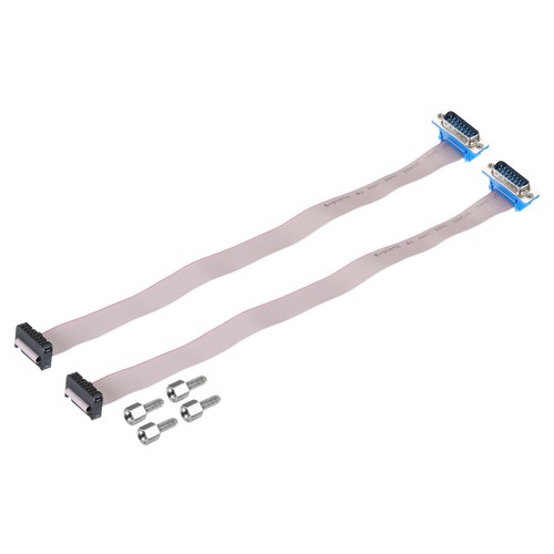 2Pcs 16Pin Flat Ribbon Cable Grey DB15 Male to FC-16P 2.54mm Pitch 30cm ...