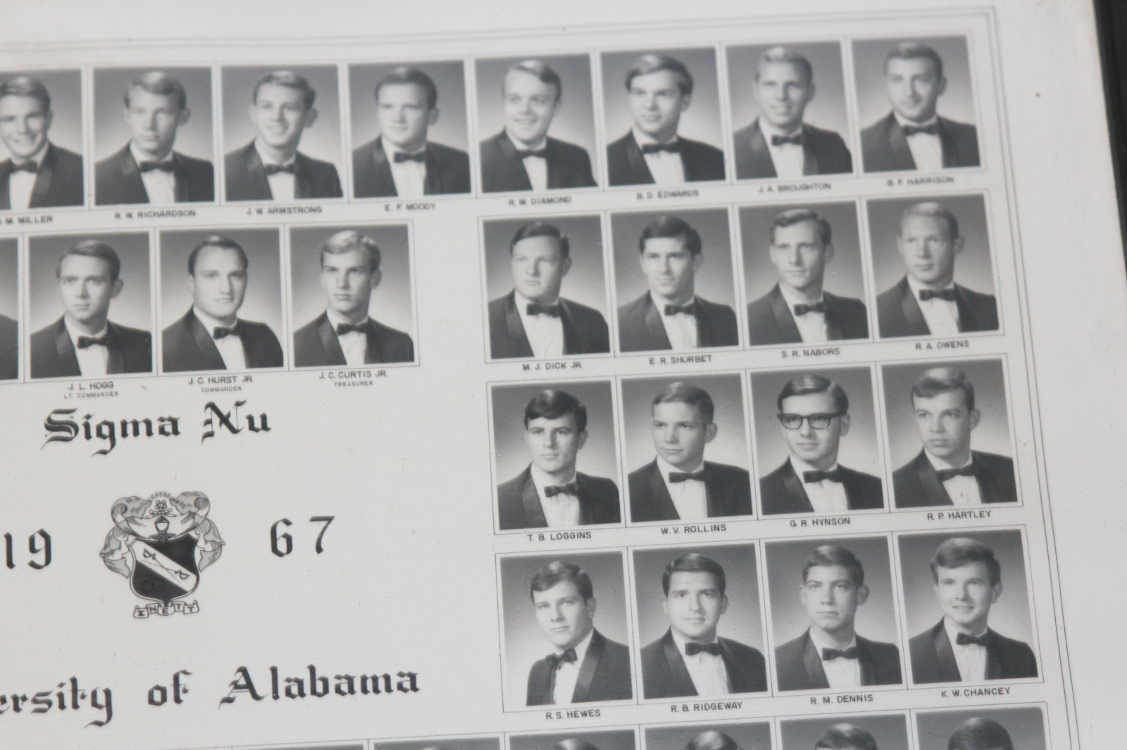 1967 Sigma Nu University of Alabama Crimson Tide Group Photo College ...