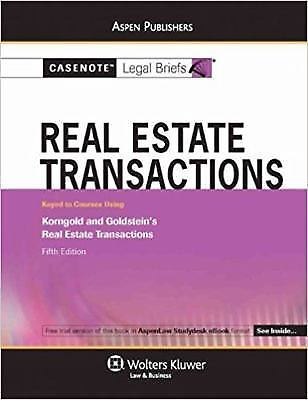 Casenote Legal Briefs Ser.: Real Estate Transactions : Korngold and Goldstein by Inc. Staff ...