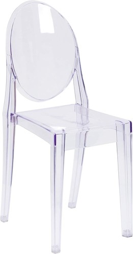 Ghost Accent and Dining Chair with Contoured Seat, Stackable Transparent | eBay