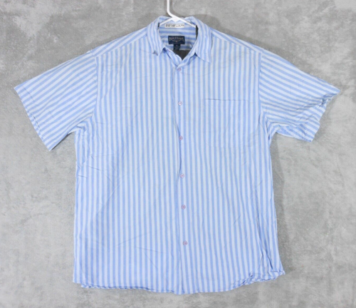 Steve & Barry's Shirt Men's XL Button Up Short Sleeve Cotton Blue ...