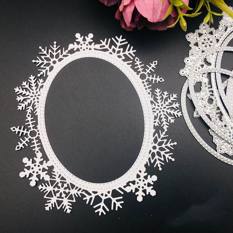Metal Cutting Dies Nesting Oval Snowflake Frame Scrapbooking Paper Craft Stencil | eBay