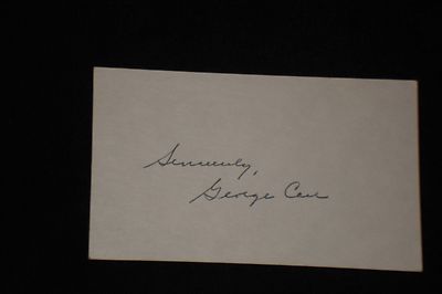 GEORGE CASE SIGNED AUTOGRAPHED 3X5 INDEX CARD 1937 SENATORS (d.1989) | eBay