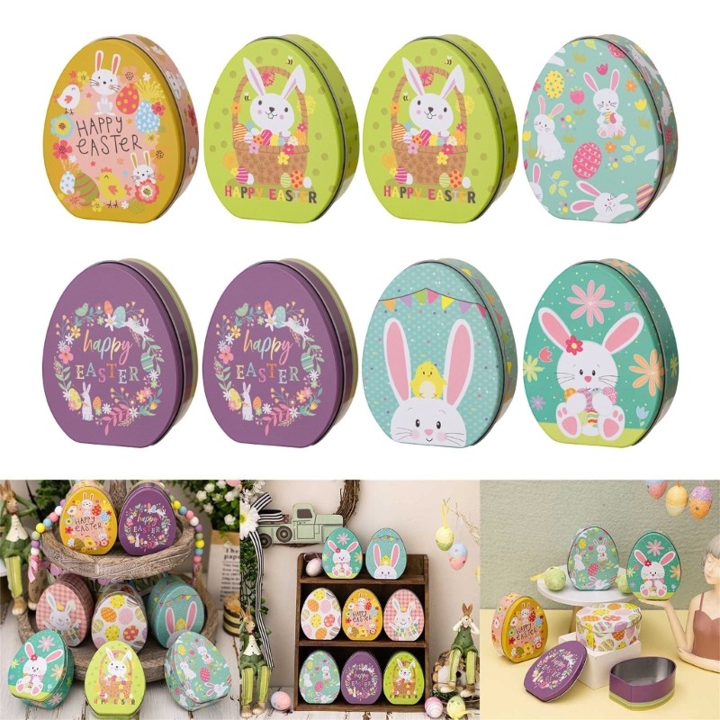8x Easter Eggs Candy Boxes with Rabbit Pattern Snacks Container for ...