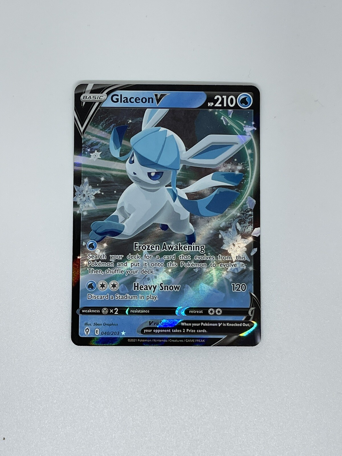 Glaceon V 040/203 Evolving Skies NM Full Art Ultra Rare Pokemon Card | eBay