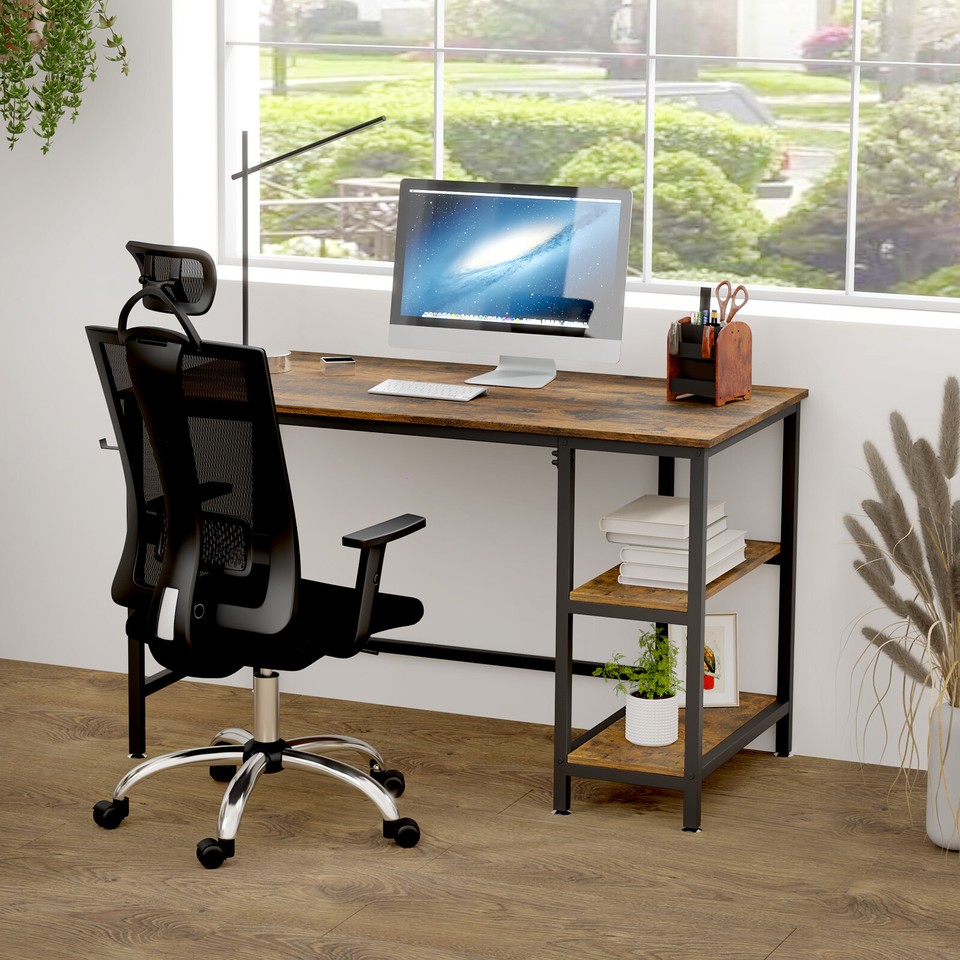 Work desk Workstation Pc Storage Writing Study Computer 2-tier Home ...