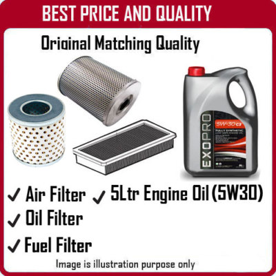 3870 AIR OIL FUEL FILTERS AND 5L ENGINE OIL FOR TOYOTA AYGO 1.4 2005 ...