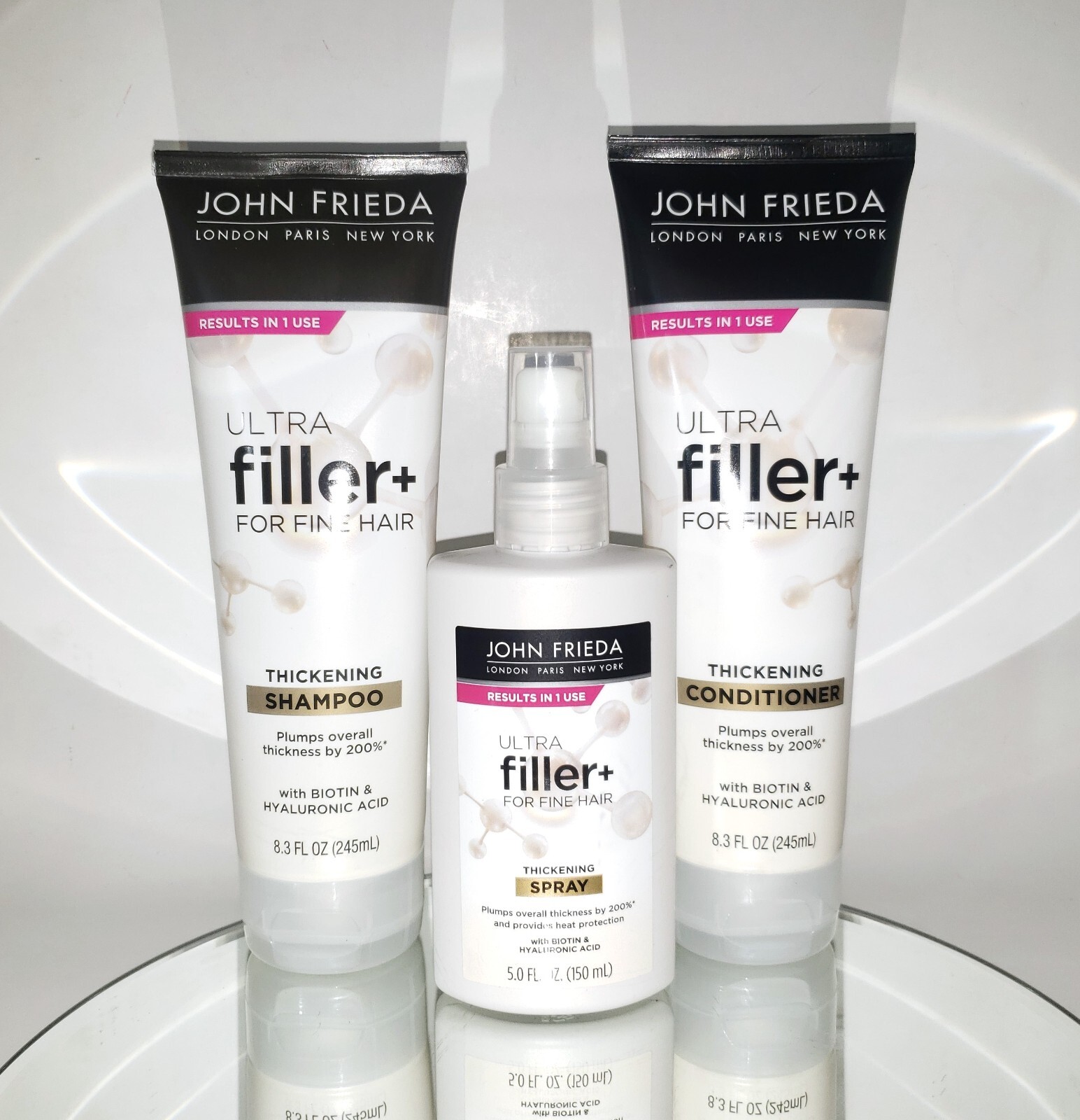 John Frieda Ultra Filler + For Fine Hair Thickening Shampoo Cond. Spray ...