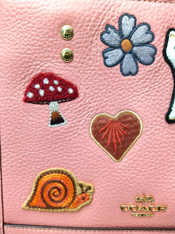 Coach Dempsey 22 Pink Leather With Creature Patches Women's Leather ...