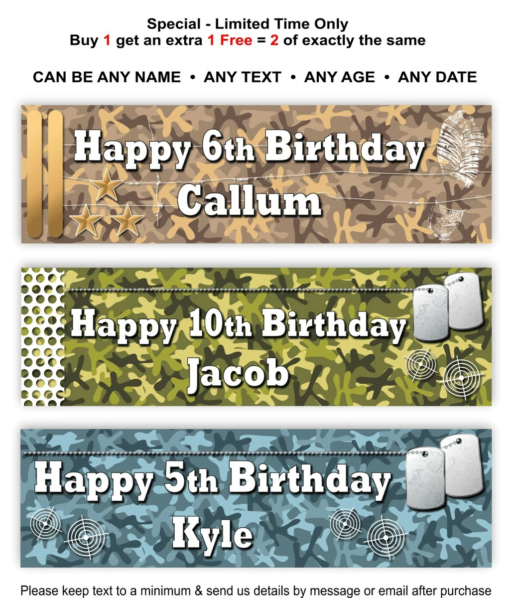 Camo Happy Birthday Banner