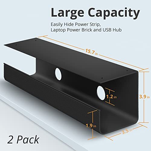Large Capacity Under Desk Cable Management Trays 2 Pack 31.5in Ultra ...