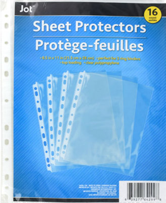 16 Clear Sheet Page Protectors Plastic Office Document Sleeves Top ...