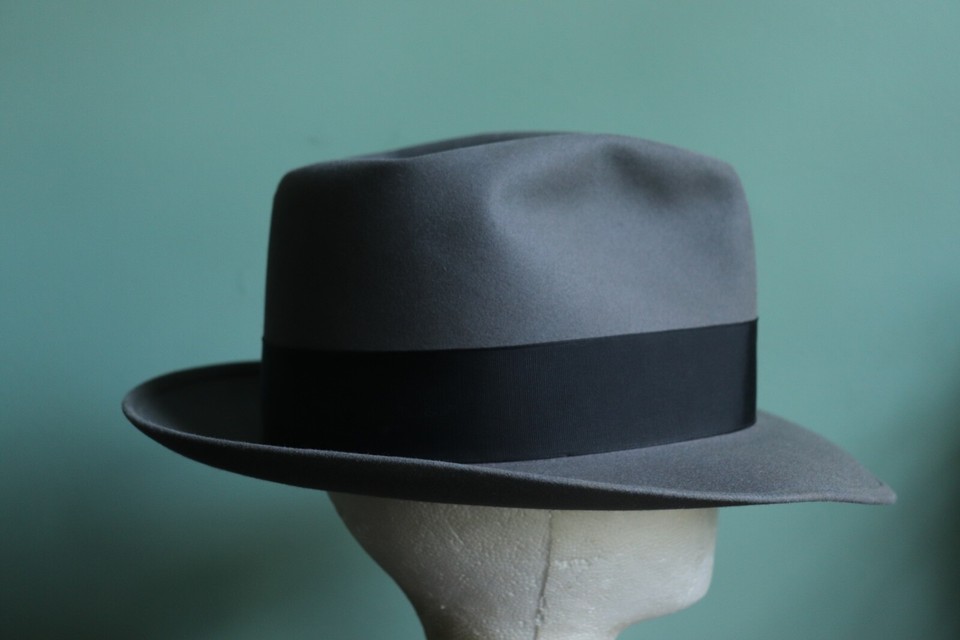 FABULOUS Vintage 50s STETSON 3X BEAVER FEDORA, Gray, 7 ¼ | eBay