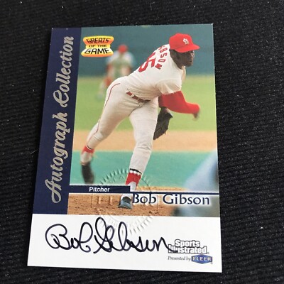 1999 Fleer Greats Of The Game Bob Gibson Sports Illustrated Autograph ...