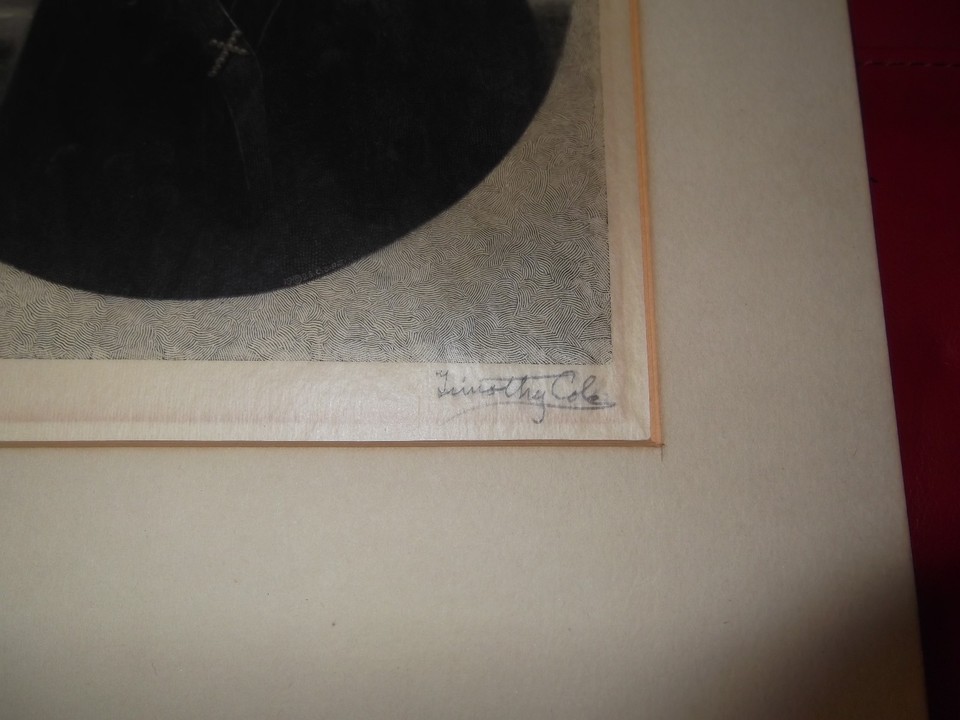 Antique Timothy Cole Portrait signed vintage 1925 rice paper print ...