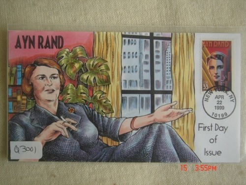 Ayn Rand Literary Arts Series 33c Stamp FDC Handpainted Collins#Q3001 ...