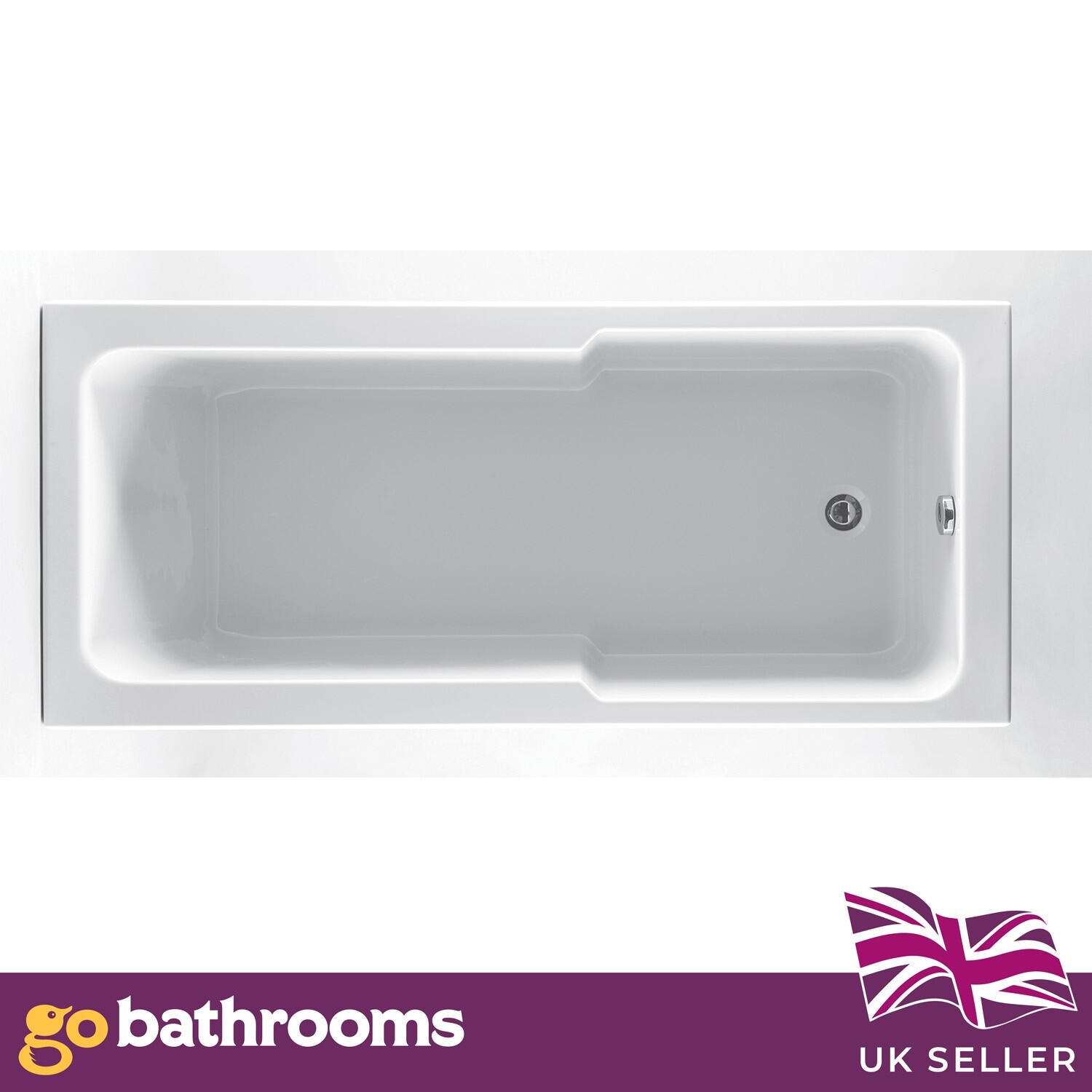 Compact Shower Bath 1700 Straight Super Strong Acrylic Single Ended ...