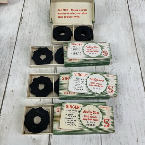 4 SETS of SINGER STYLE/FASHION DISCS 306 Decorative Stitch Cams # 2- 18 ...