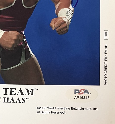 WWE TEAM ANGLE P-845 SIGNED 8X10 ORIGINAL PROMO PHOTO WITH PSA COA ...