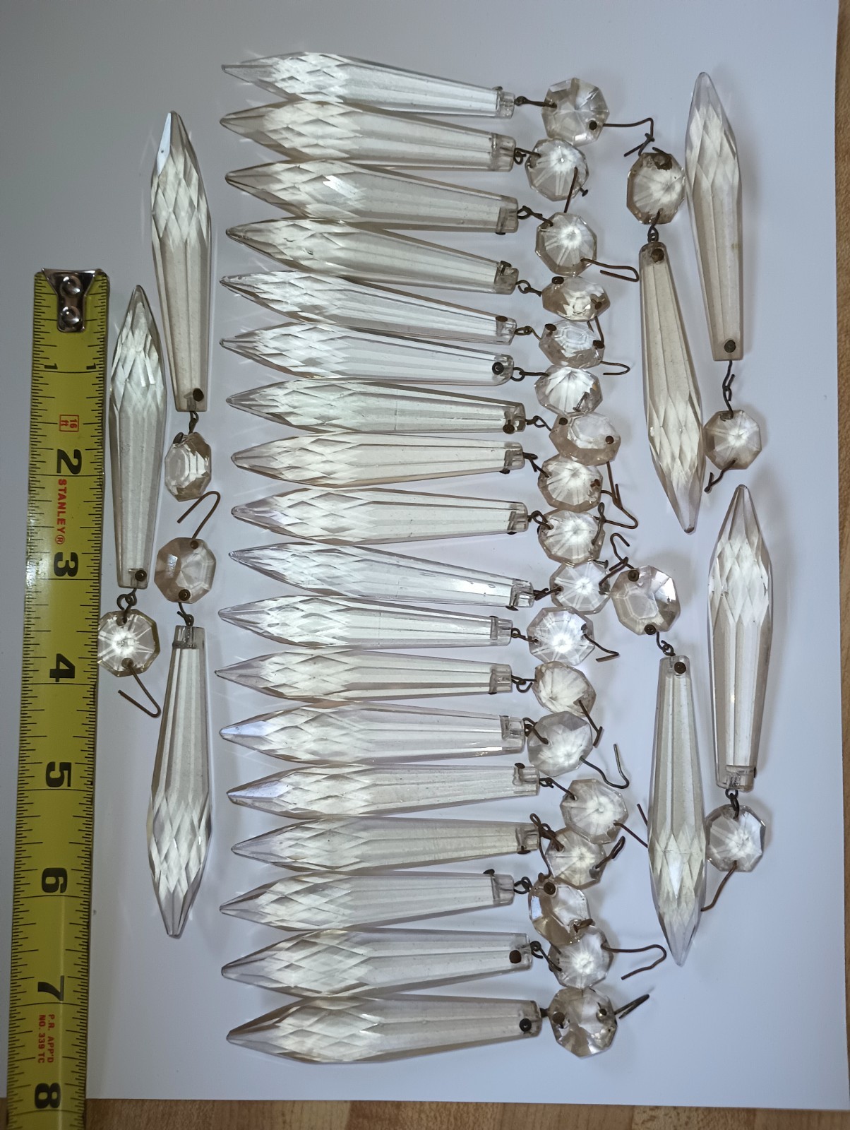 Antique Vintage Set Of 25 Crystal Prisms Light Lamp Fixture Parts | eBay