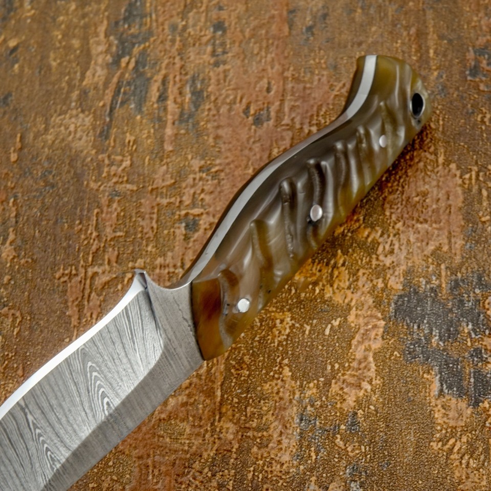 Model # 6117 Custom Full Tang Damascus Skinning Knife By Impact Cutlery ...