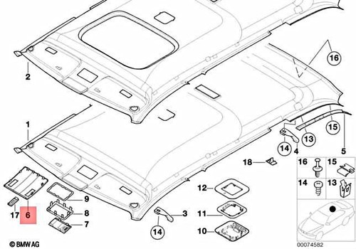 Genuine BMW 325I Interior Roof Cover Front Headlining Cov 51448224358 ...