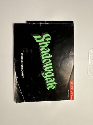 Shadowgate NES manual Damaged Back Cover Missing Please Read | eBay