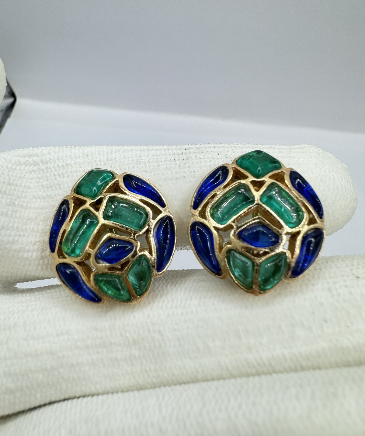 1966 Philippe TRIFARI Modern Mosaics Sapphire Emerald… - Gem