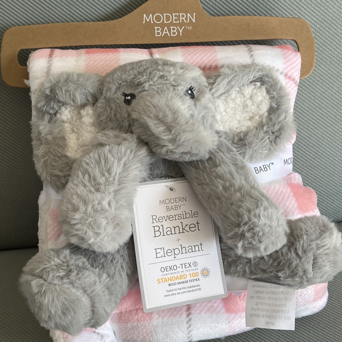 Pink And Gray Elephant Baby