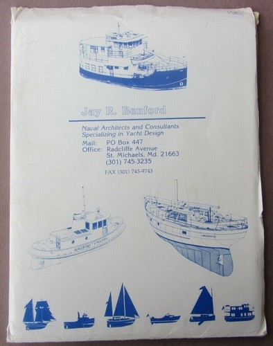 1980s Lot Jay Benford Yacht Design Plans* Canvasback Fantail Pilot ...