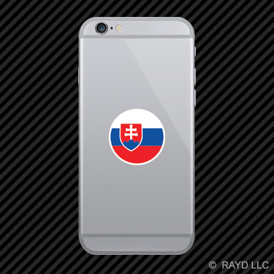 Round Slovak Flag Cell Phone Sticker Mobile Slovakia SVK SK | eBay