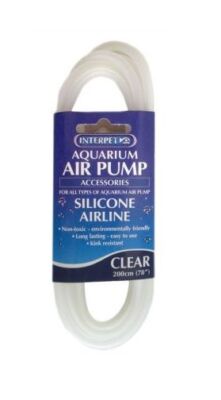 INTERPET SILICONE AIRLINE 200CM 78" CLEAR FISH TANK AQUARIUM AIR LINE ...