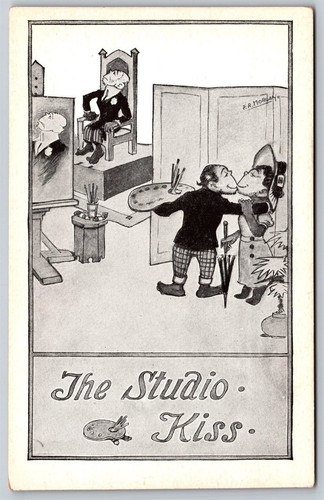 Postcard The Studio Kiss Monkey Morgan Winsch A-409 Anthropomorphic ...