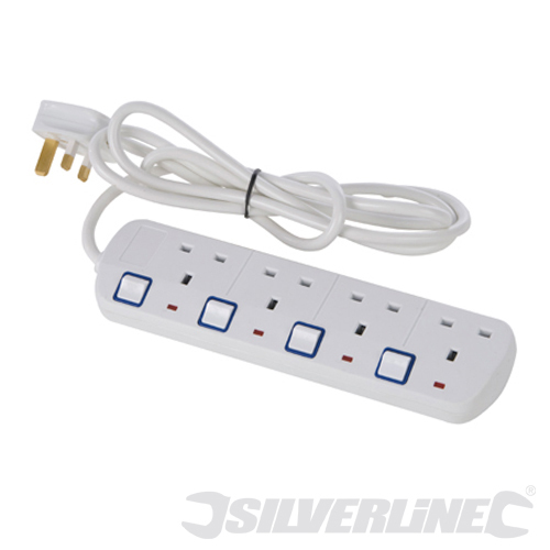 Switched Extension Lead 4 Gang plug Socket. - 341158 | eBay