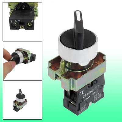 600V 10A 22mm Latching 1NO 2-Position Rotary Selector Select Switch ZB2 ...
