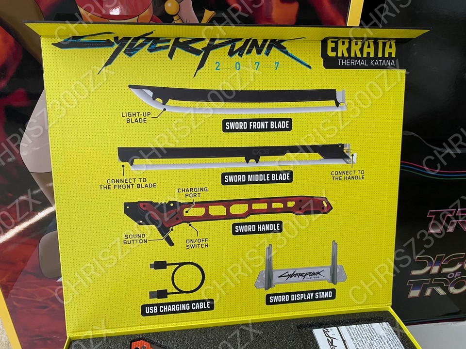 CYBERPUNK 2077 Edgerunners Thermal Errata LED Katana Sword + Stand ...