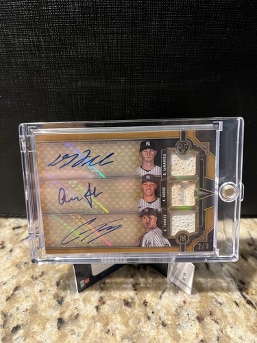 2022 Topps Triple Threads Triple Auto Relic 2/9 Yankees Judge Torres ...