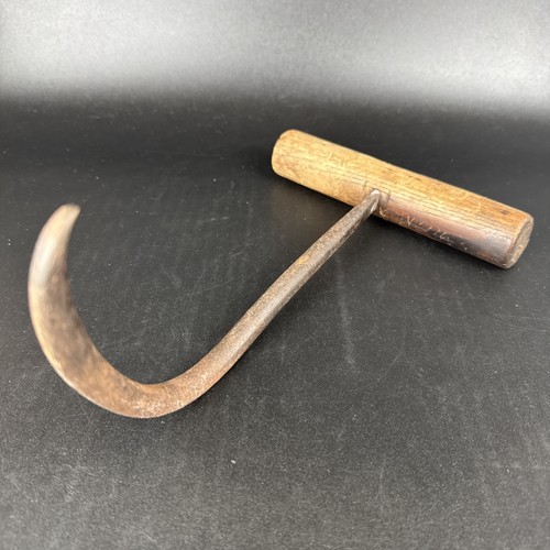 Antique Vtg Wood Handle Hay Bale Hook Primitive Farm Tool Farmhouse ...