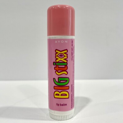 Avon BIG STIXX MEGA LIP BALM STRAWBERRY .46 oz Chunky Tube Stick Rare ...