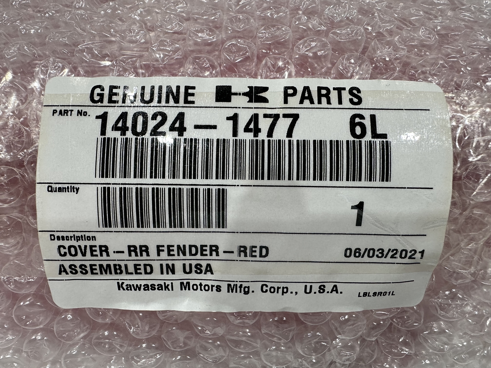 Kawasaki OEM 1988-2001 Bayou 220 Rear Red Fender Cover 14024-1477-6L | eBay