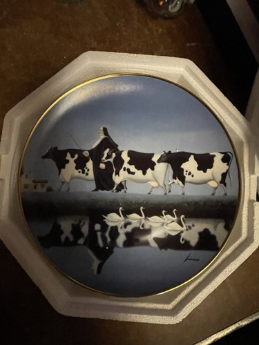 Franklin Mint Nun with Cows, Porcelain Plate Follow The Leader , Lowell ...