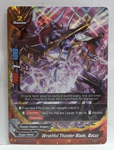 Futur Carte Buddyfight Wrathful Thunder Lame, Batzz X-BT02/0009EN RR ...