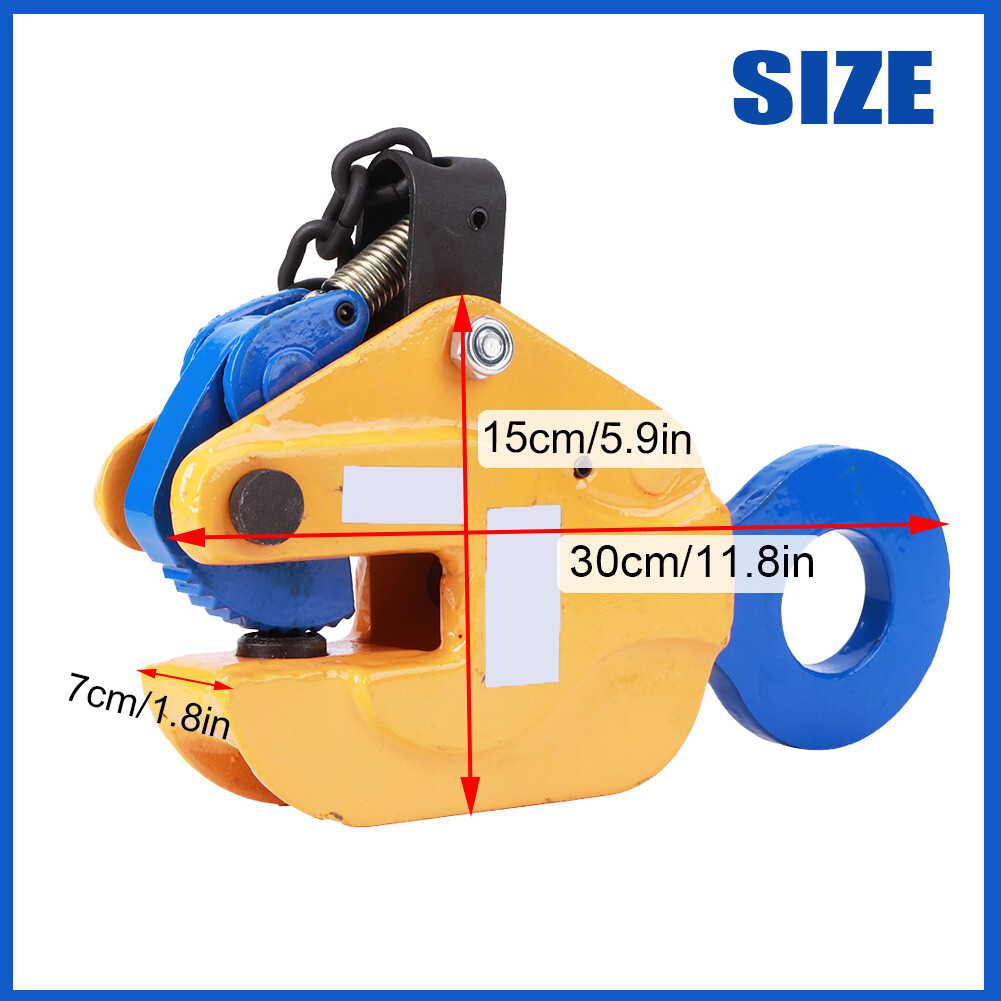 1Ton Vertical Plate Grab Clamp Dog Steel Grip Lifting Sling Lifter ...