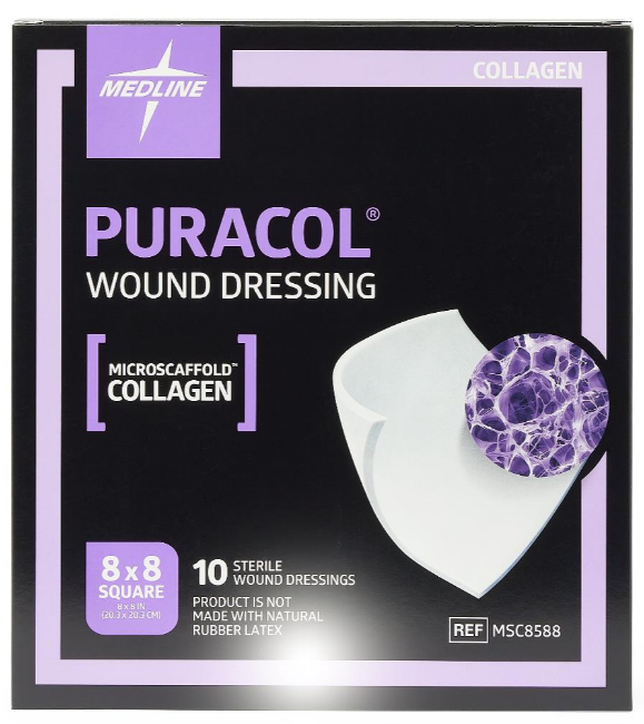 Medline Puracol Collagen Wound Dressing, 8" x 8"- MSC8588Z | eBay
