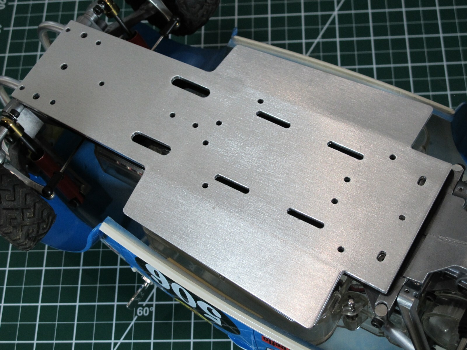 Custom Aluminum Chassis plate Tamiya 1/10 RC Sand Scorcher Buggy Champ ...