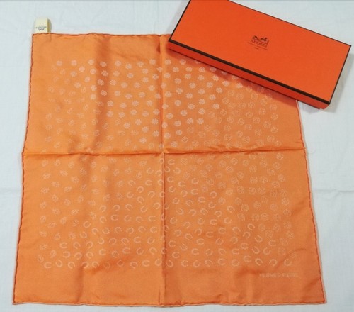 Unused HERMES Petit Carre Scarf Silk Ladybug Horseshoe Dice Allover ...